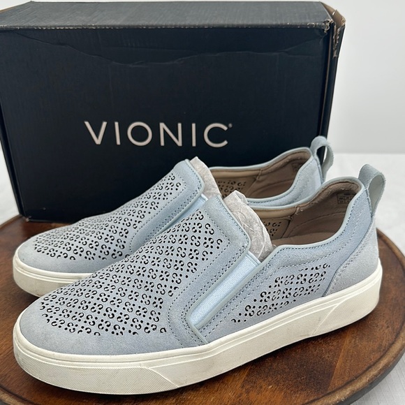 Vionic | Shoes | Vionic Shoes Wm 85 Wide Kimmie Perf Blue Leather Slip ...